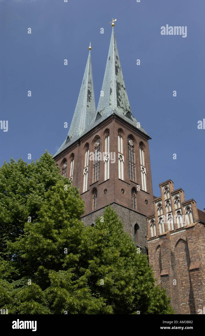 Twin Spired Church in Berlin Germany Stock Photo - Alamy