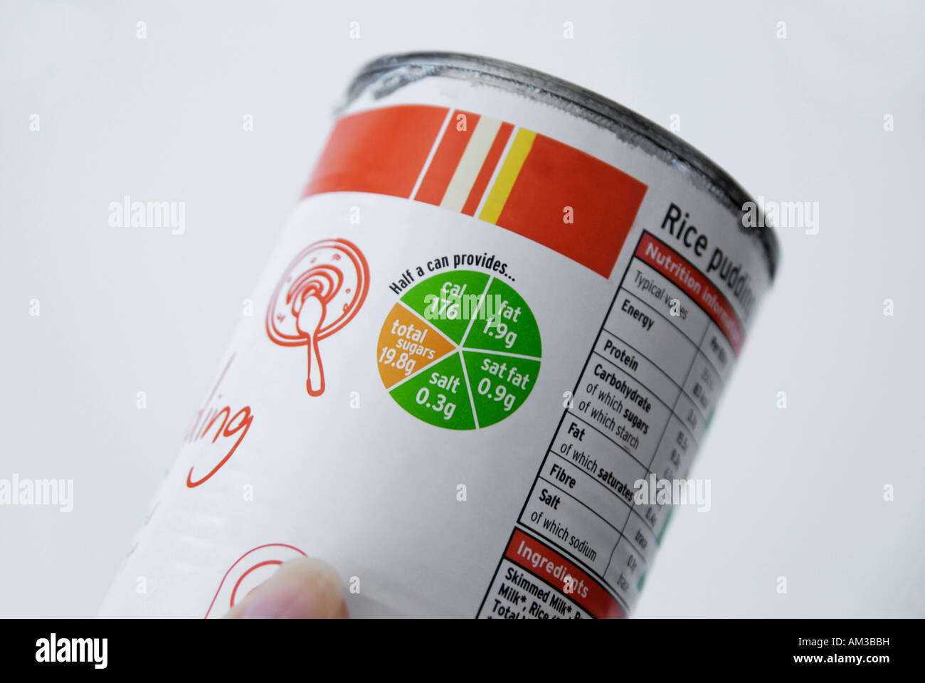 Traffic lights system of nutritional information guidelines on a tin of ...