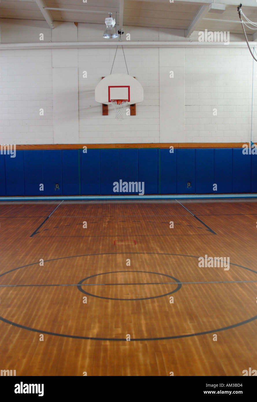 Basketball Court in High School Stock Photo - Alamy