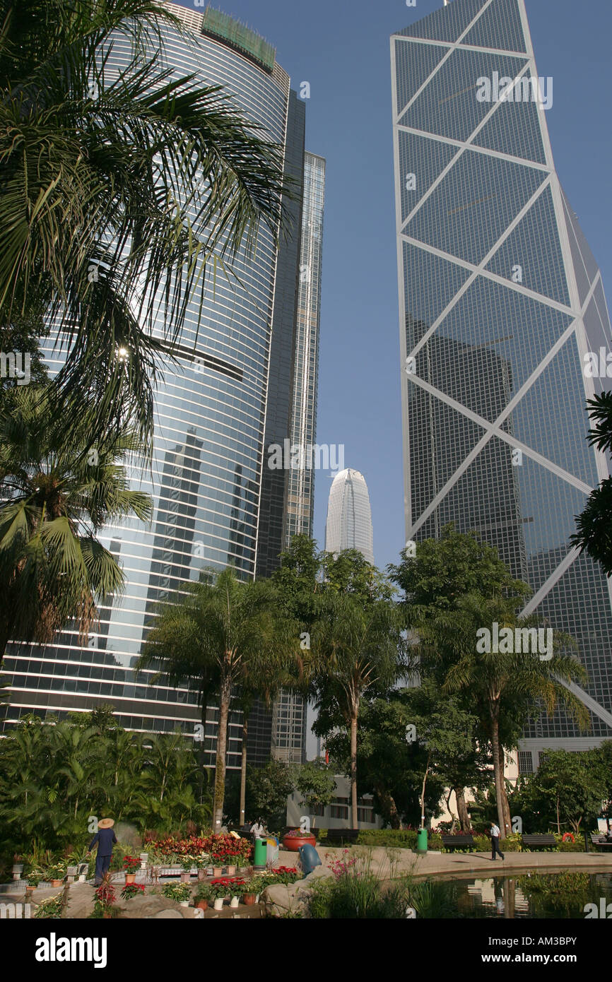 Central Hong Kong buildings from within Hong Kong Park Stock Photo - Alamy