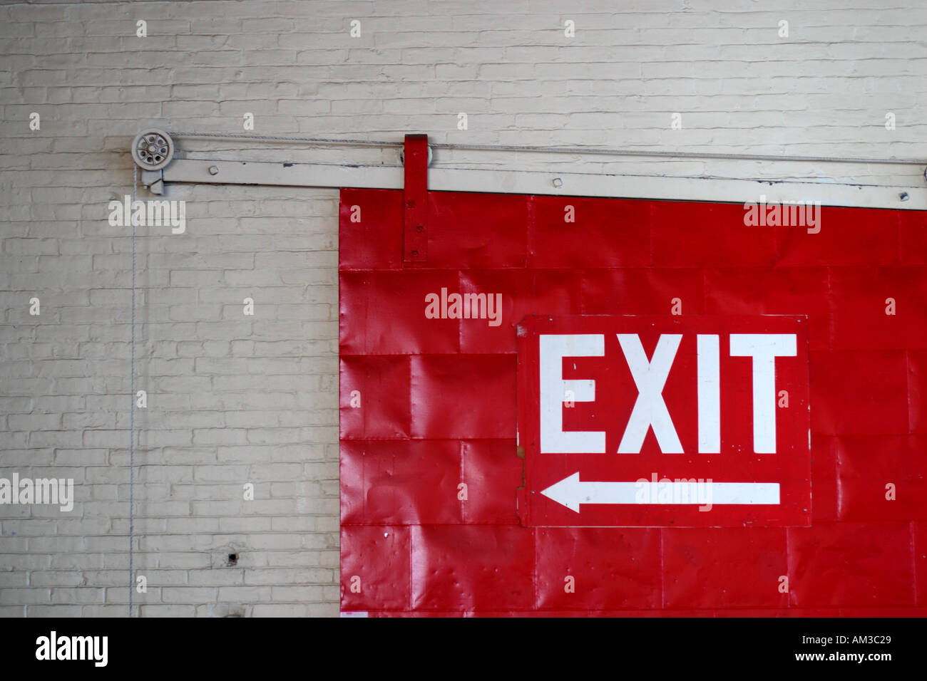 Exit Sign in Textile Manufacturing Facility Lawrence MA Stock Photo - Alamy
