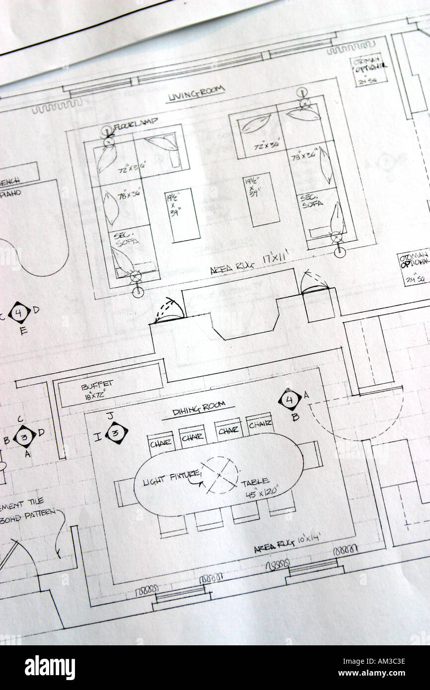 Blueprints of New Home Stock Photo - Alamy