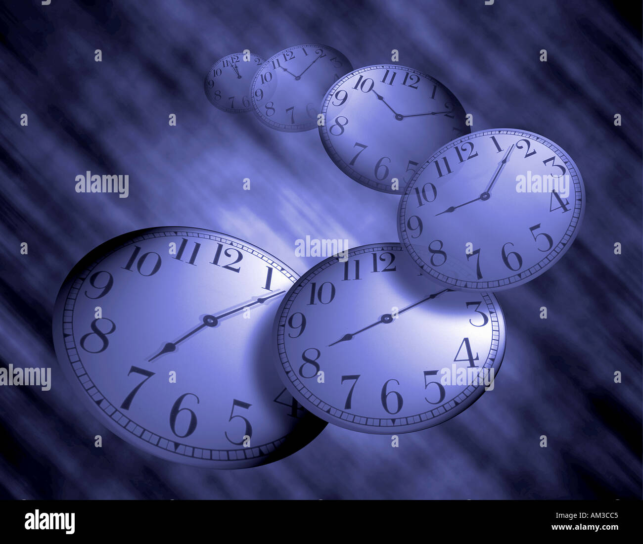 blue clocks and clouds Stock Photo - Alamy