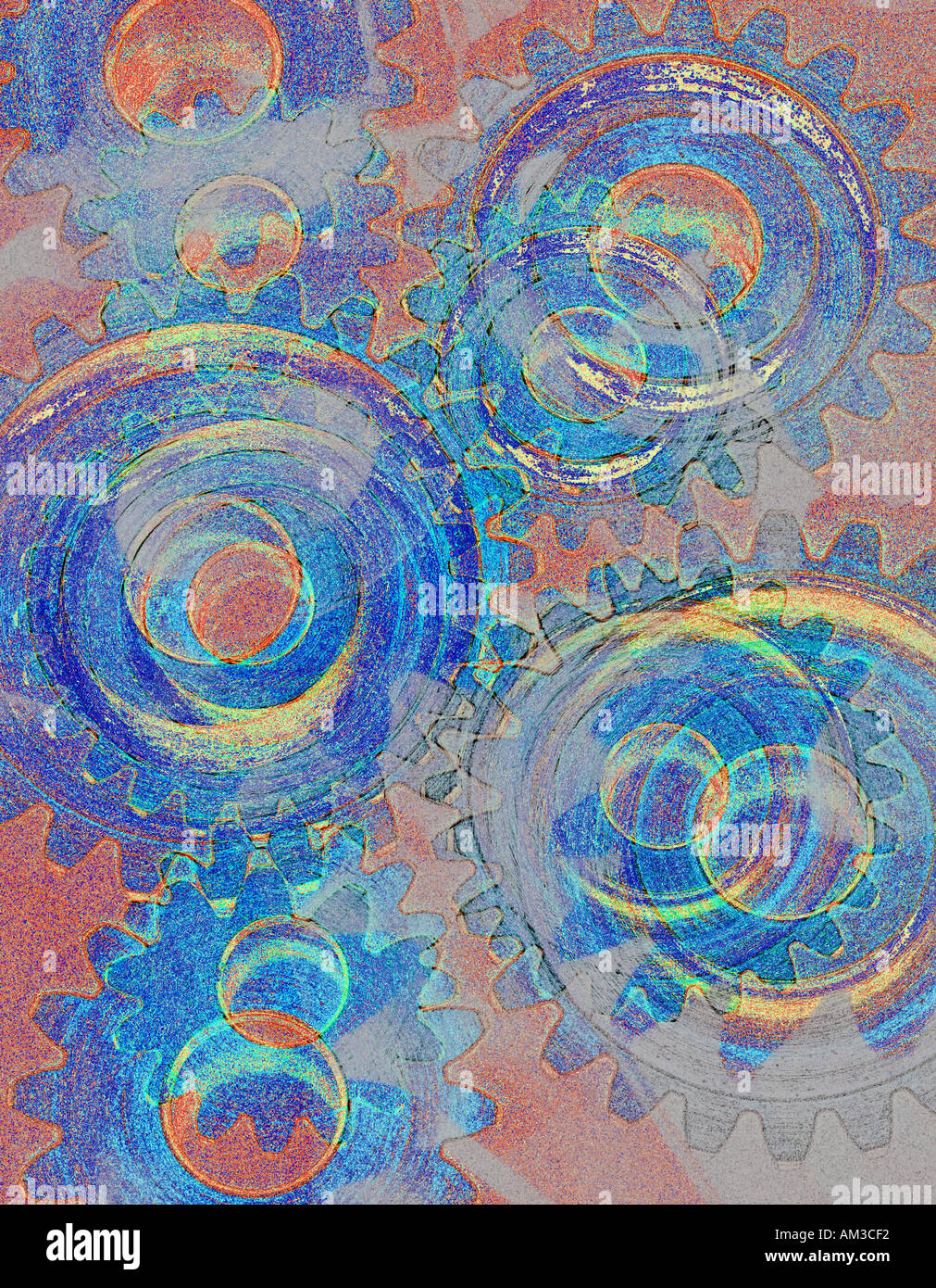 gears computer montage Stock Photo - Alamy