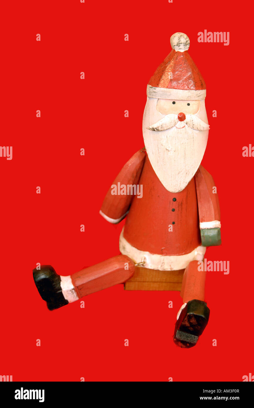 father christmas wooden toy Stock Photo - Alamy