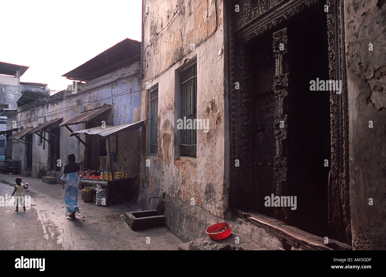 Old Stone Town is a warren of narrow streets Zanzibar Tanzania Ornately ...