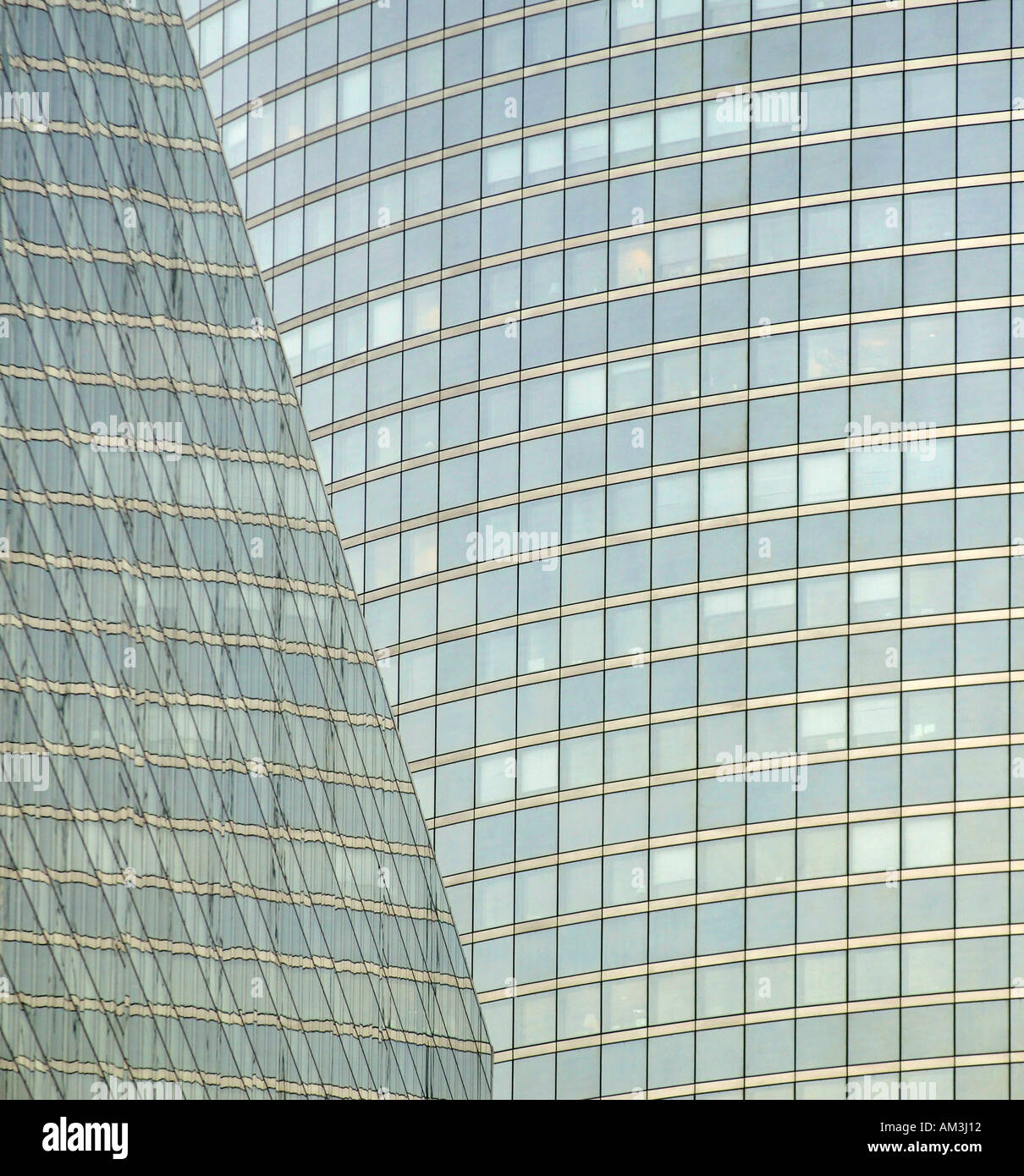 Detail of modern office buildings in La Defence district of Paris ...