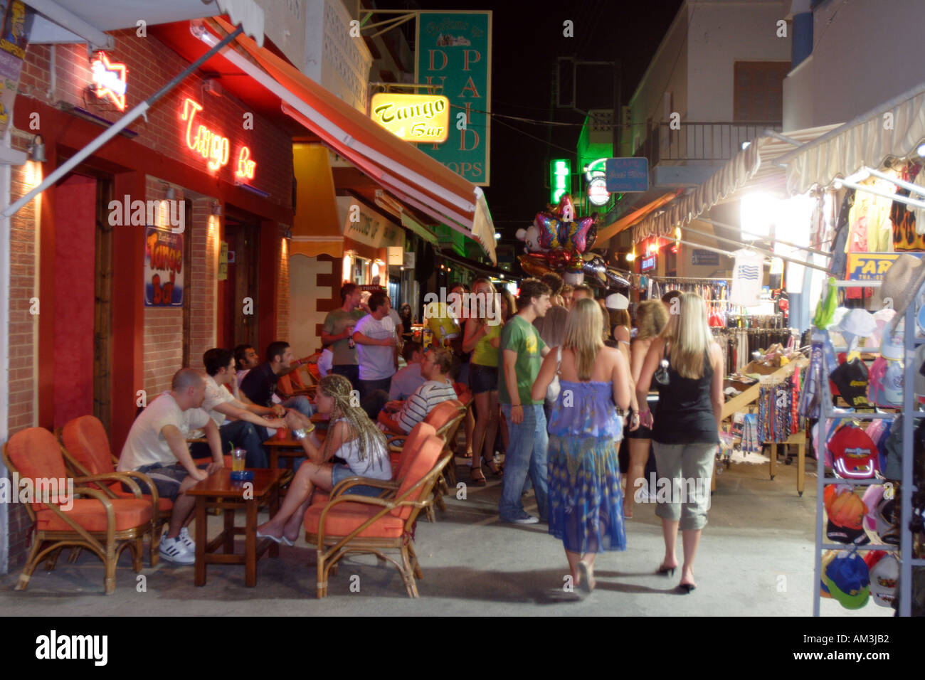 greece dodecanese kos island bar street in resort of kardamena Stock ...