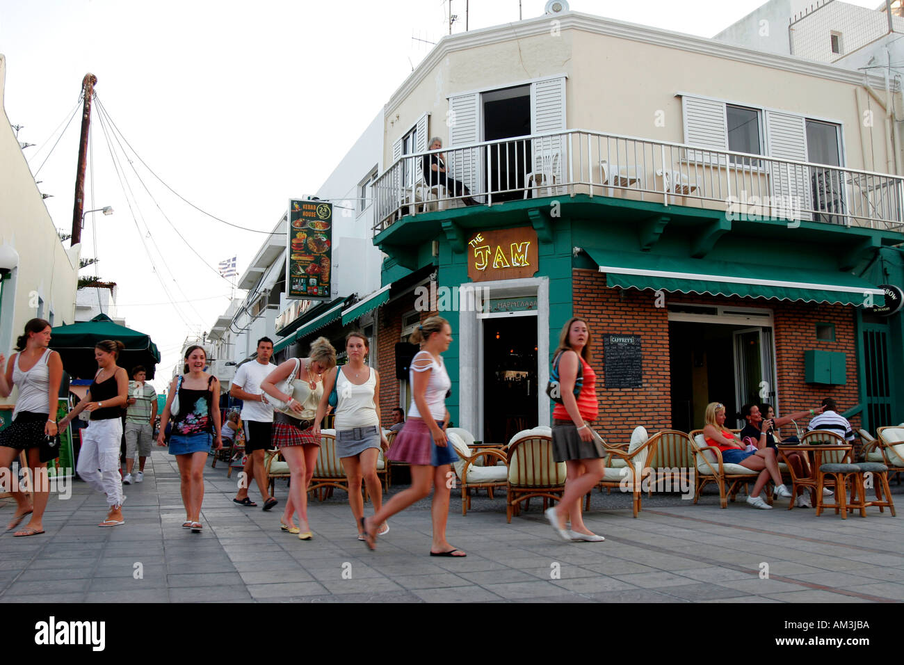greece dodecanese kos island bar street in resort of kardamena Stock ...