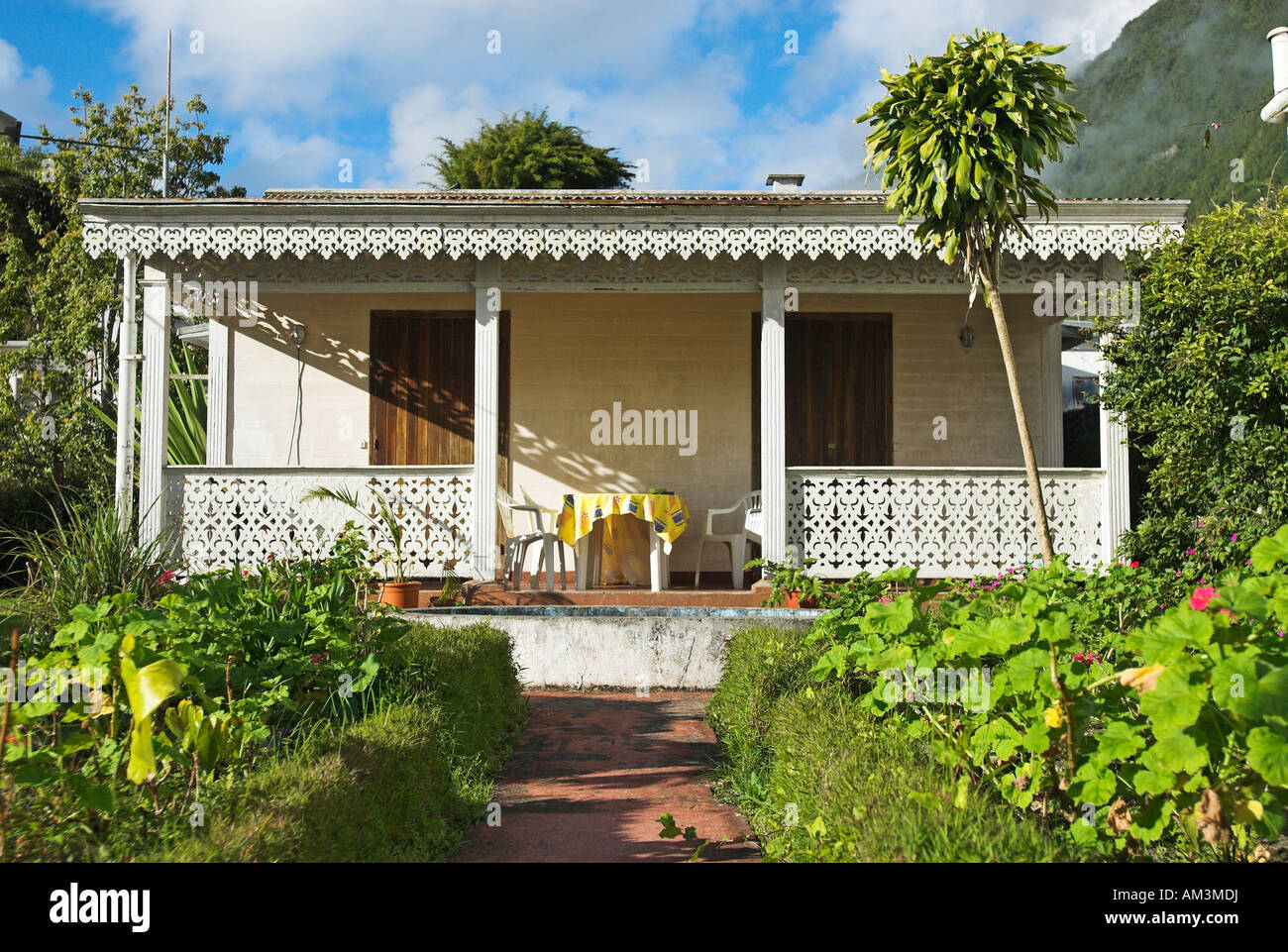 Colonial architecture in Hell-Bourg, caldera Cirque de Salazie, La ...