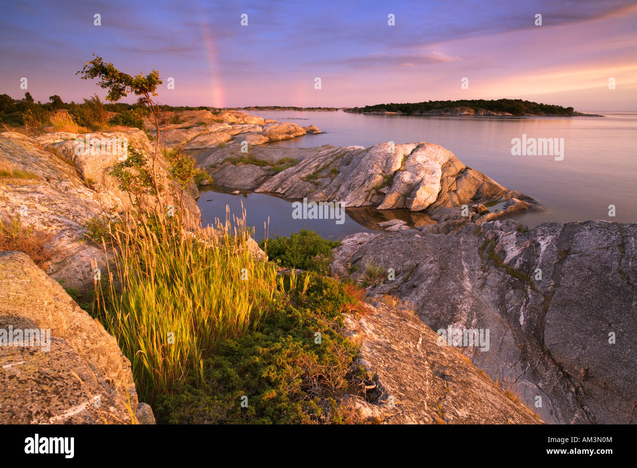 Sunset on Stora Nassa Skärgard Stockholm Archipelago Sweden Stock Photo ...