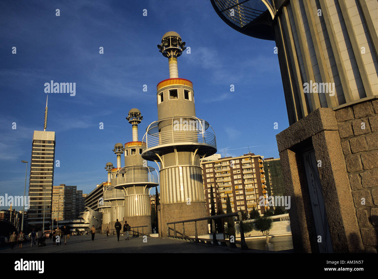 Lighthouses Parc d'Espanya Industrial Stock Photo - Alamy
