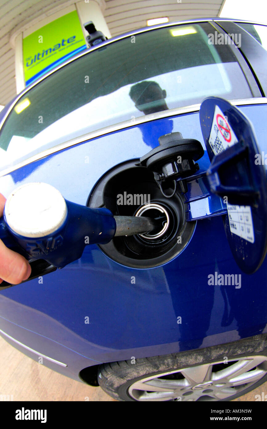 Filling a car with diesel fuel at filling station Stock Photo - Alamy