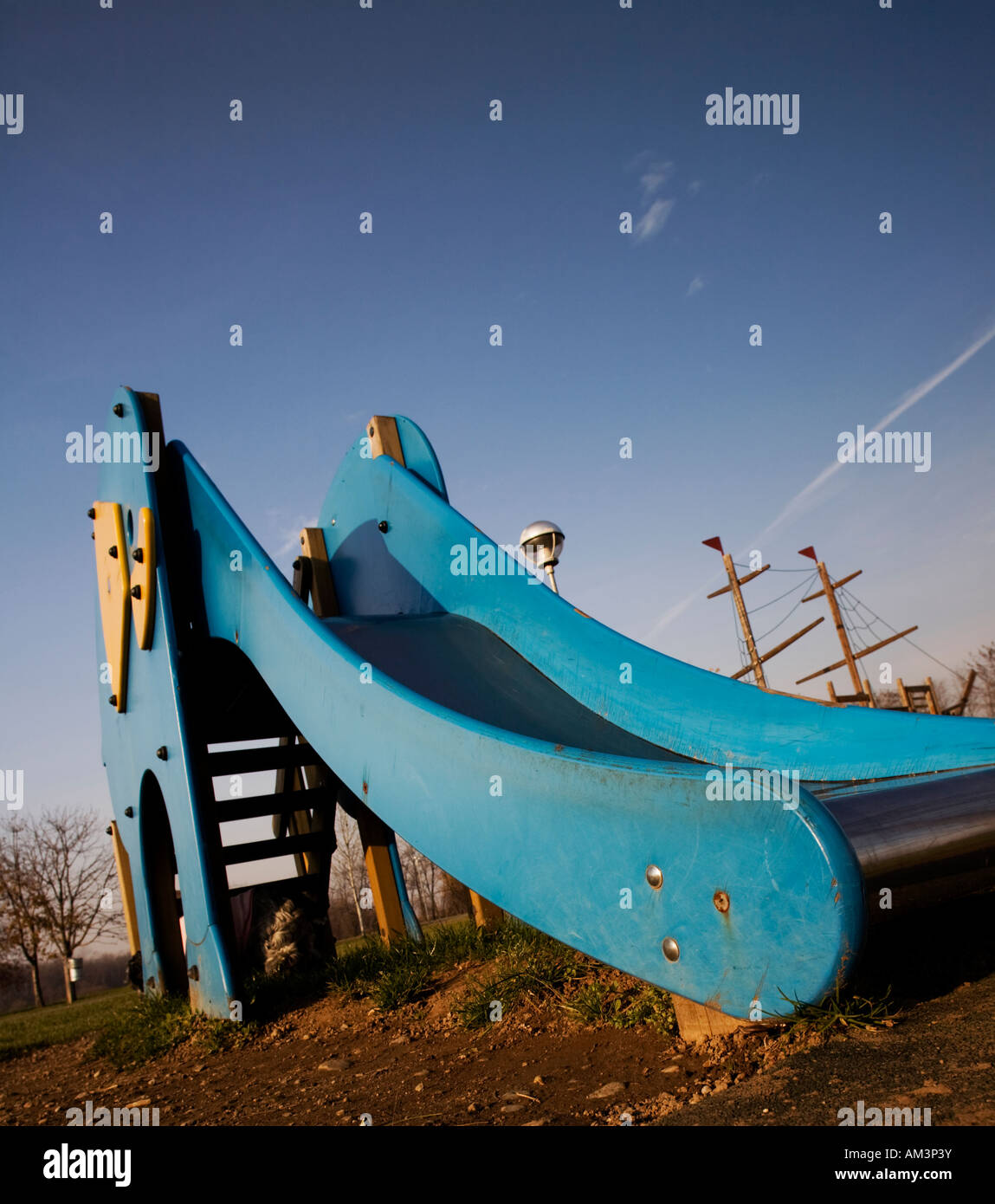 Playground children slide Stock Photo - Alamy