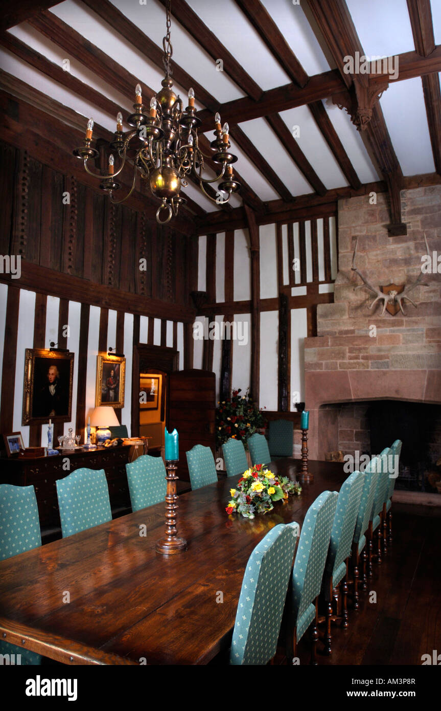 THE DINING ROOM AT RUDHALL MANOR NEAR ROSS ON WYE HEREFORDSHIRE Stock ...