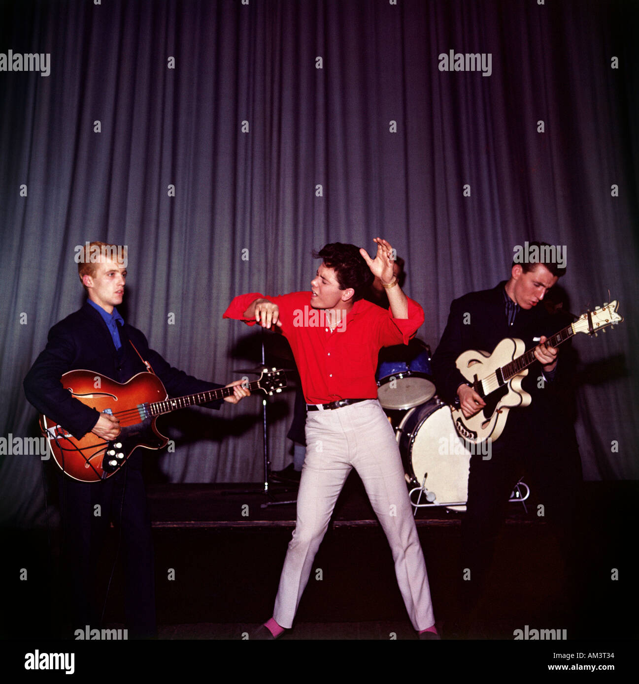 CLIFF RICHARD and The Shadows with Jet Harris left and Bruce Welch ...