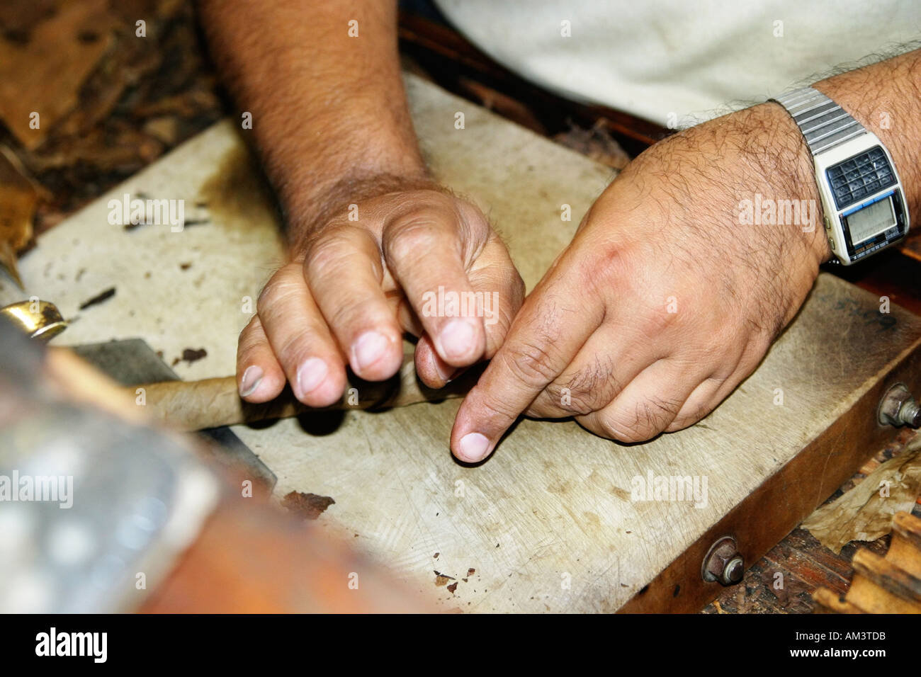 Hand rolling cigars in Louisiana Stock Photo - Alamy