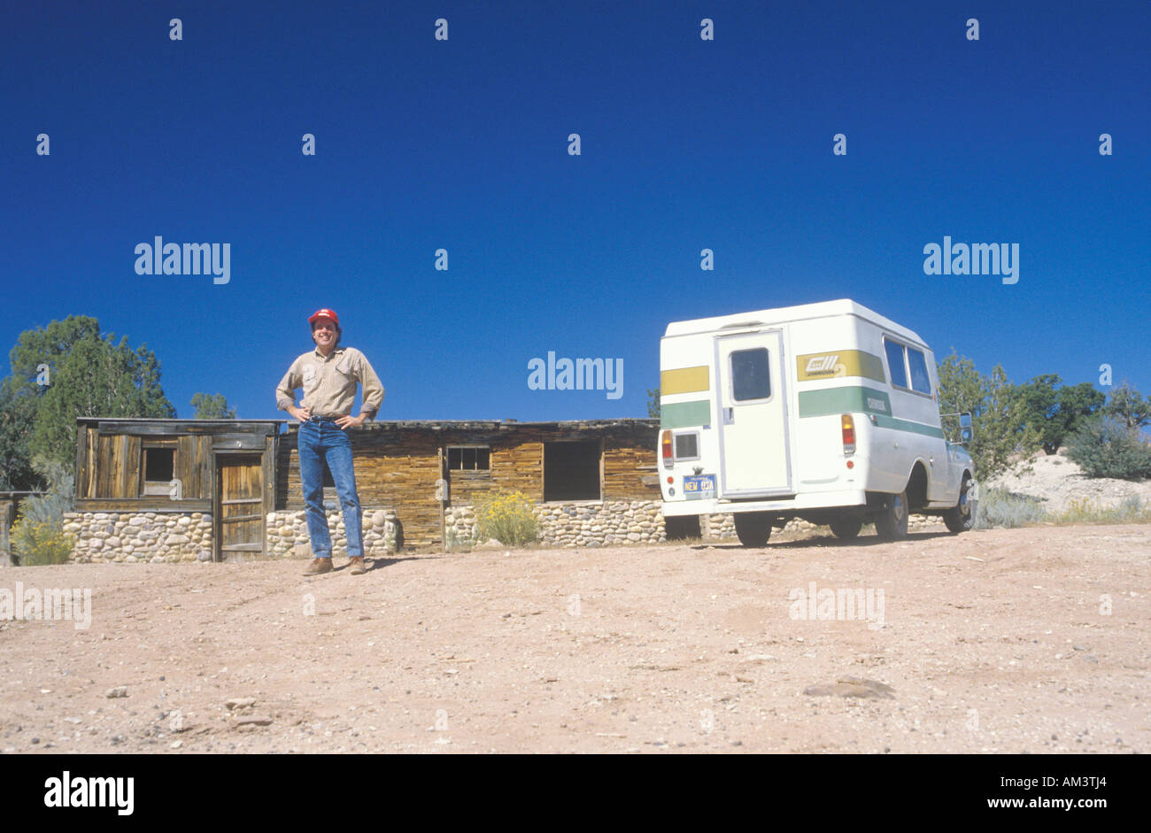 Photographer Joe Sohm standing with his Toyota camper in front of an ...