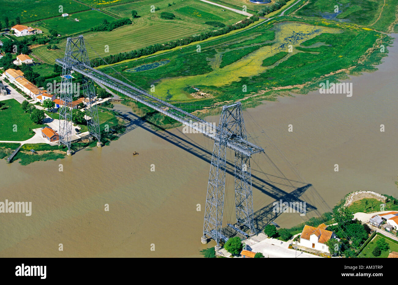 France, Charente Maritime, Rochefort, Martrou iron transfer bridge ...
