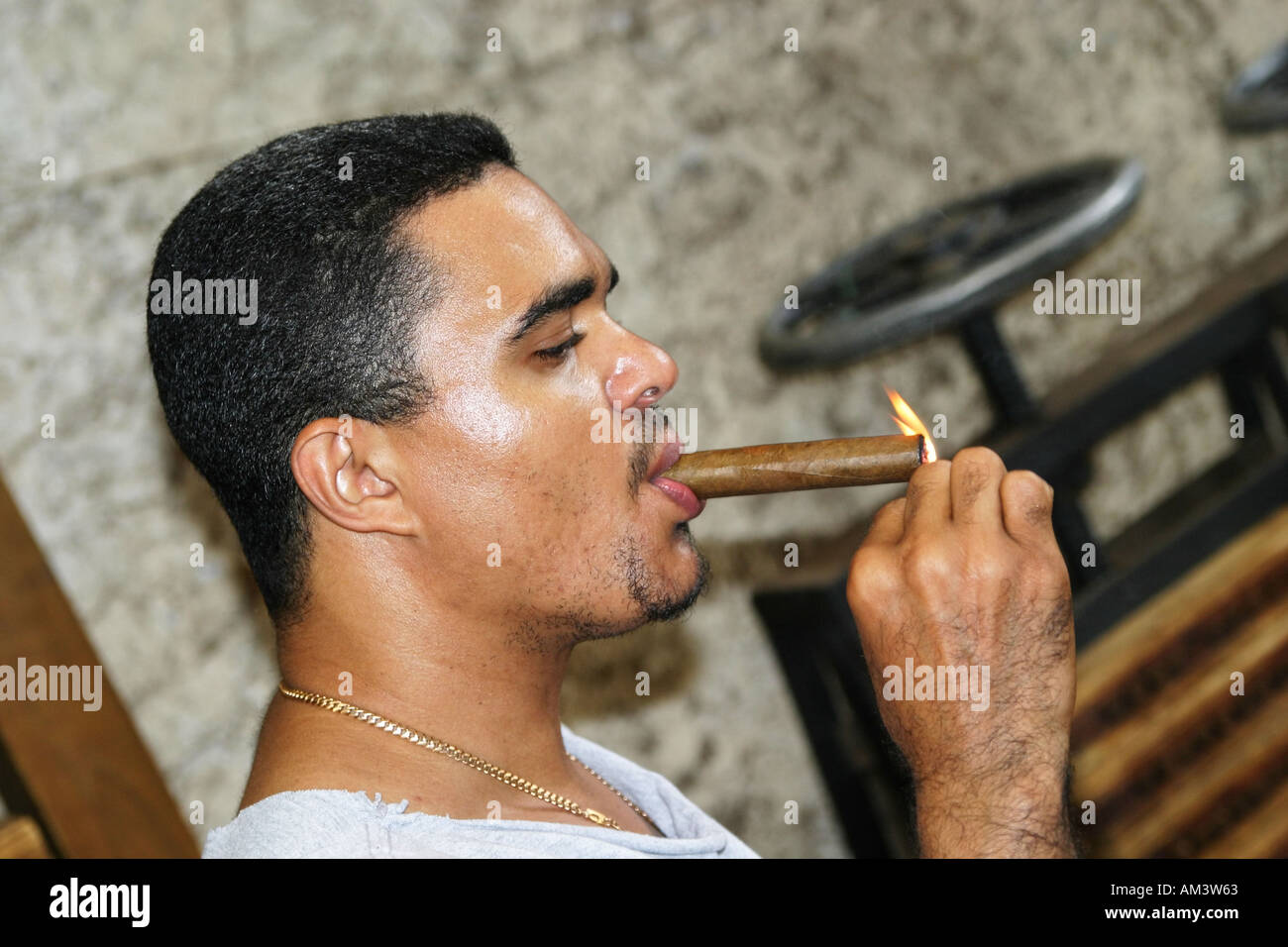Hand rolling cigars in Louisiana Stock Photo - Alamy