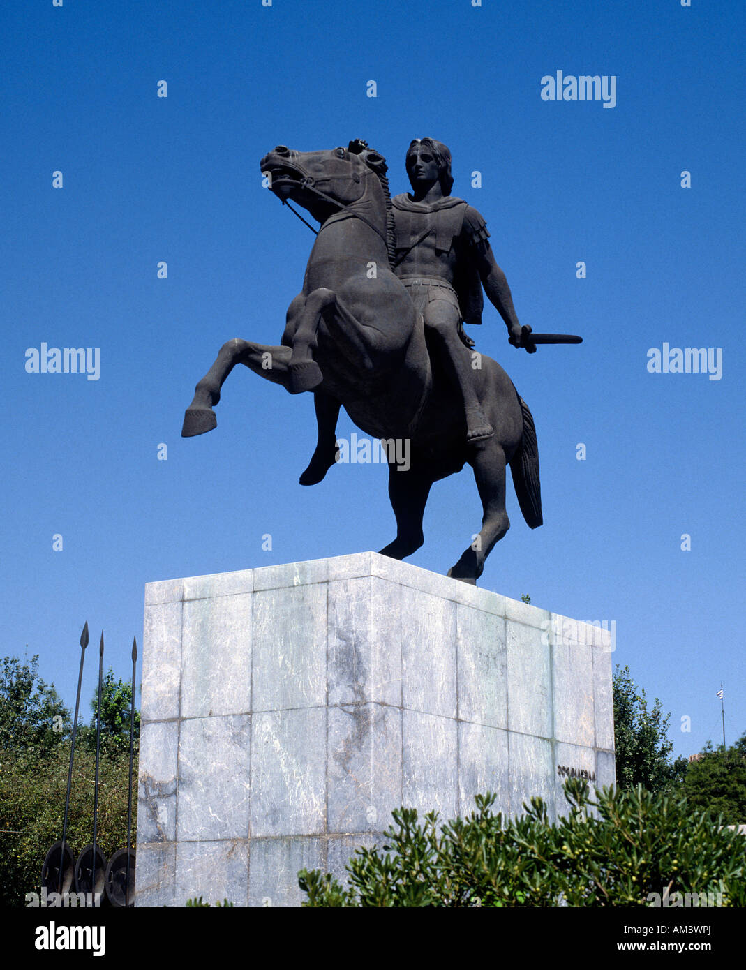 Equestrian Statue of Alexander the Great at Thessaloniki Greece Stock ...