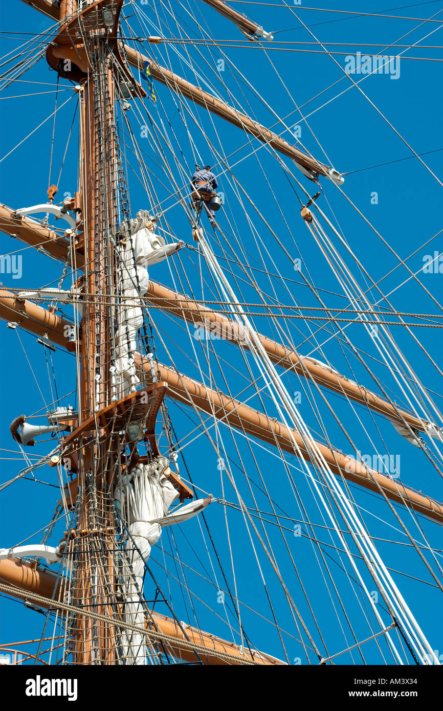 A ship hand oiling the rig Stock Photo - Alamy