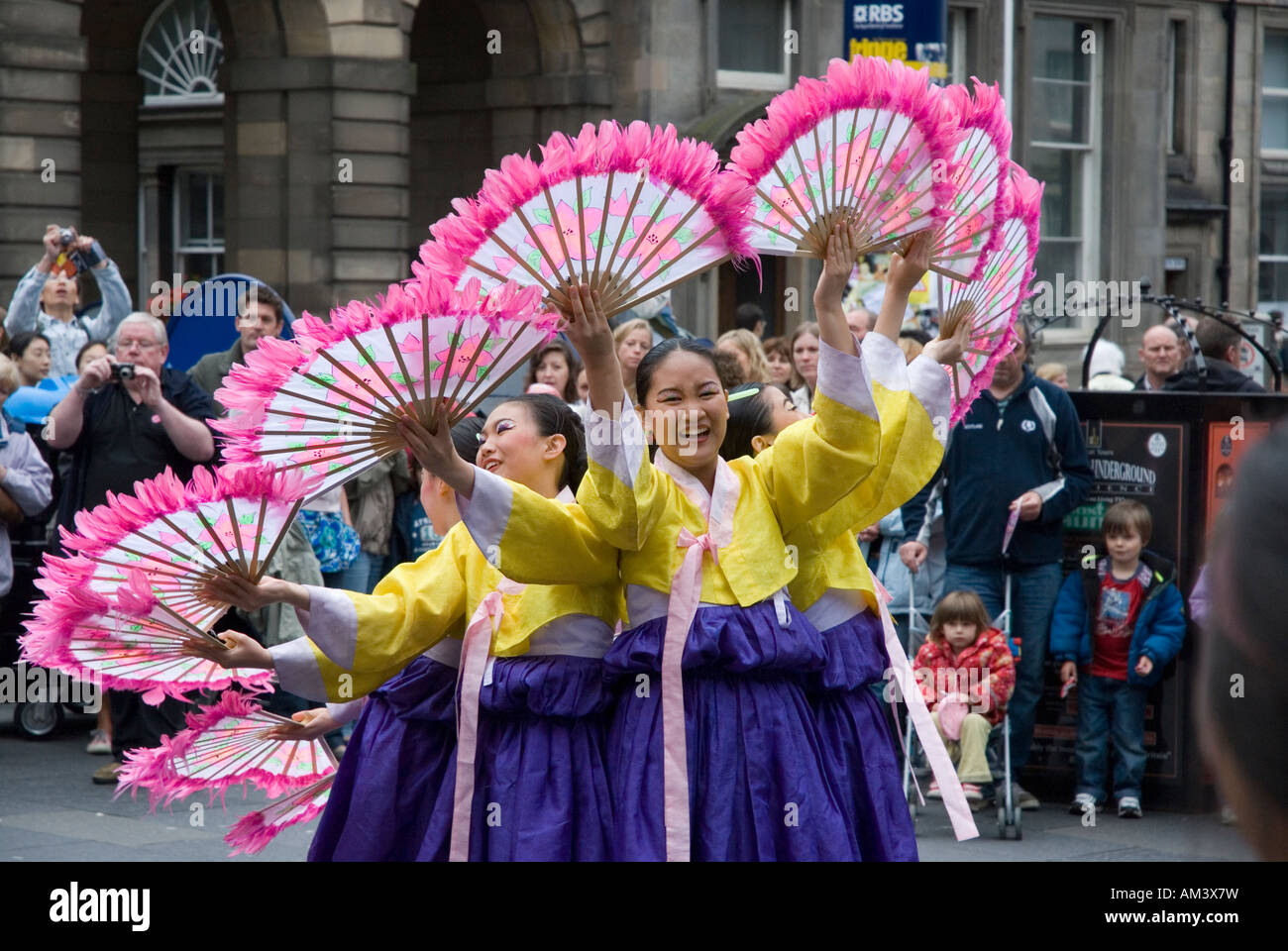 South Korean circus performers at the Edinburgh Festival 2007 Stock ...