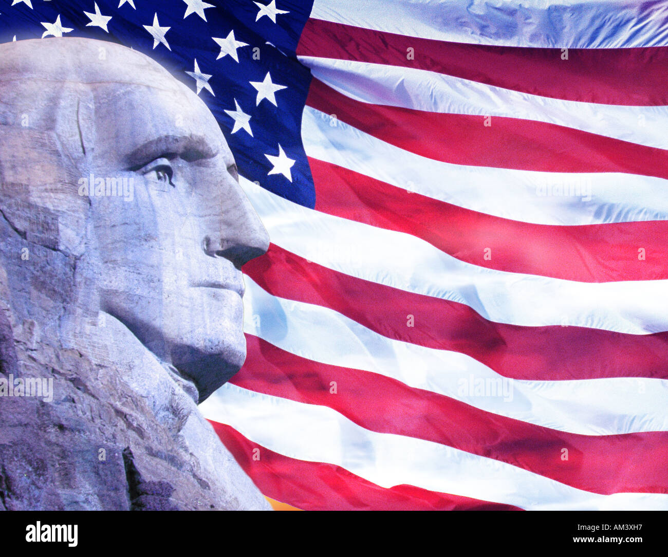 Montage george washington american flag hi-res stock photography and ...
