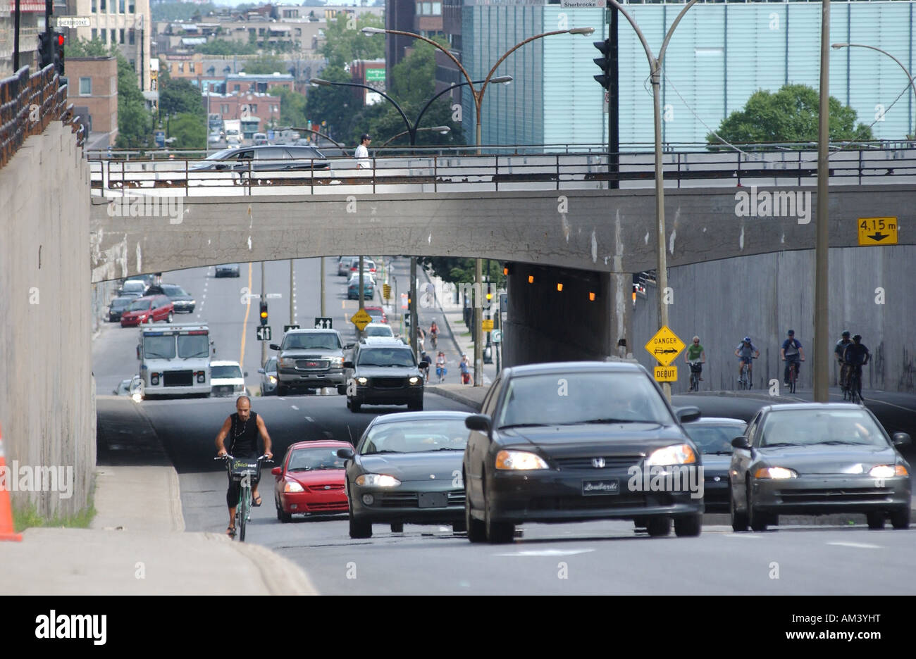 Traffic downtown Montreal Quebec canada Stock Photo - Alamy