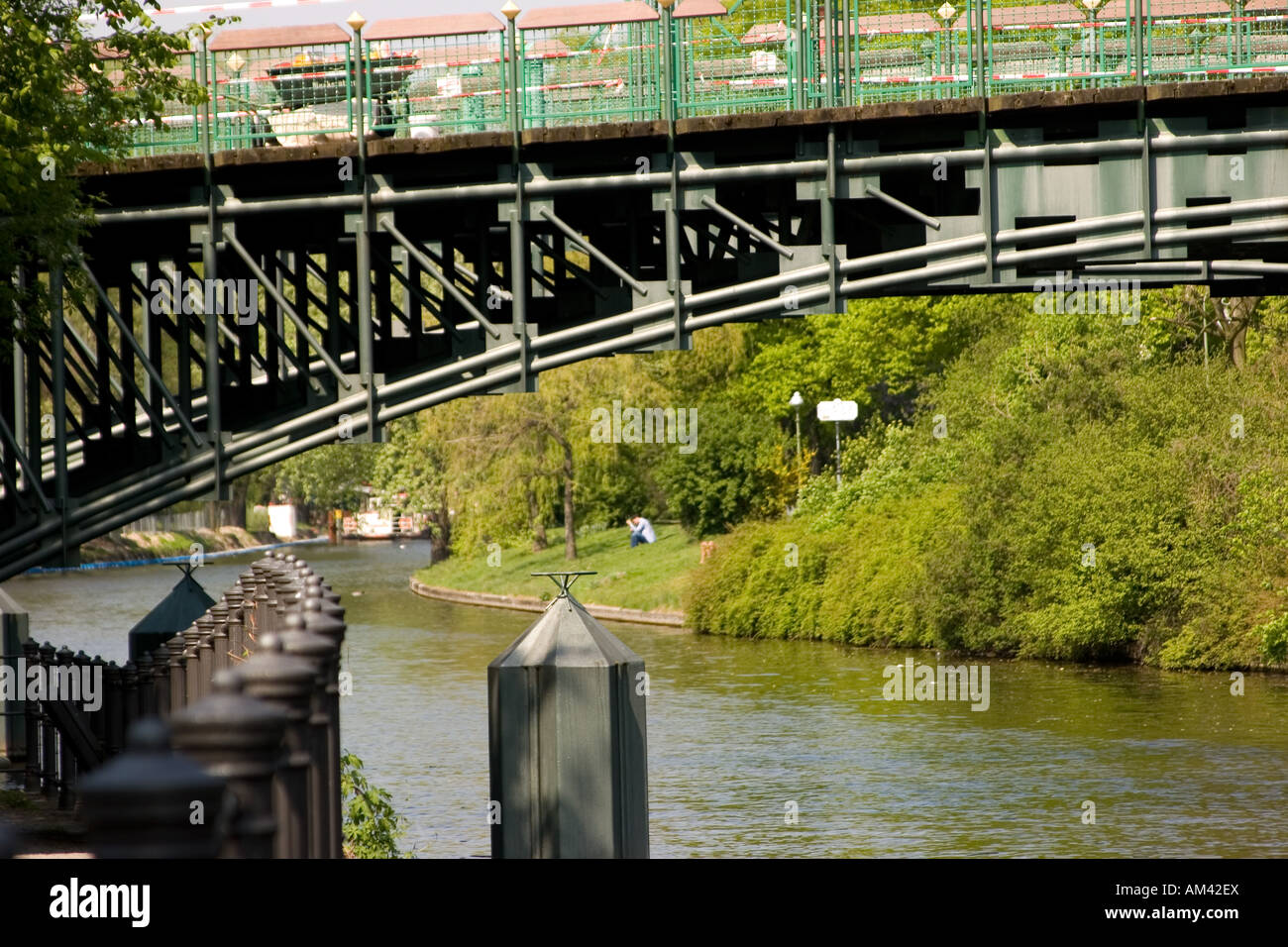 Europe, Germany, Berlin, Walking bridge in Tiergarten Park Stock Photo ...