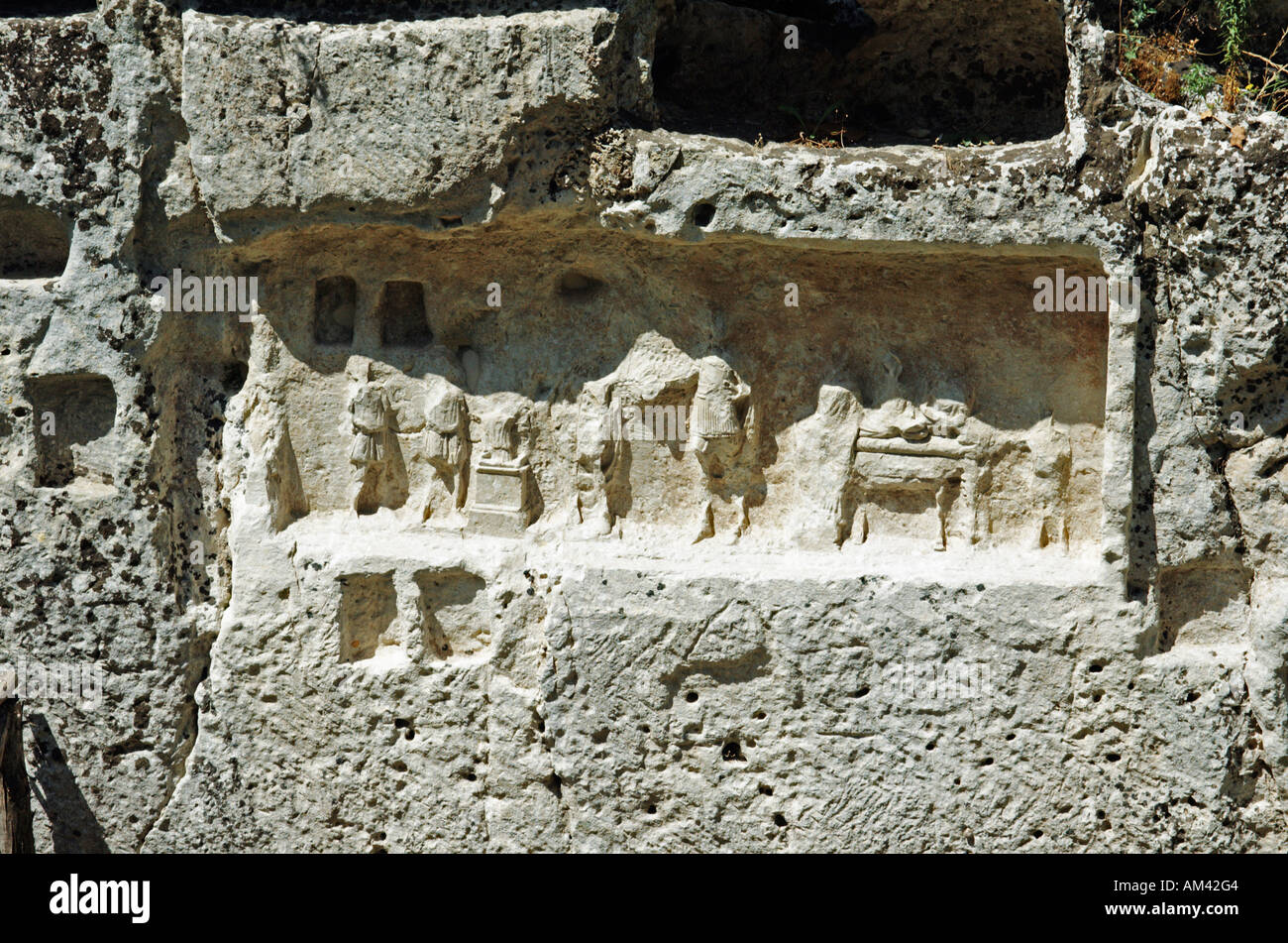 catacomb engravings of a sacrifice scene in the stone quarry at Arkai ...