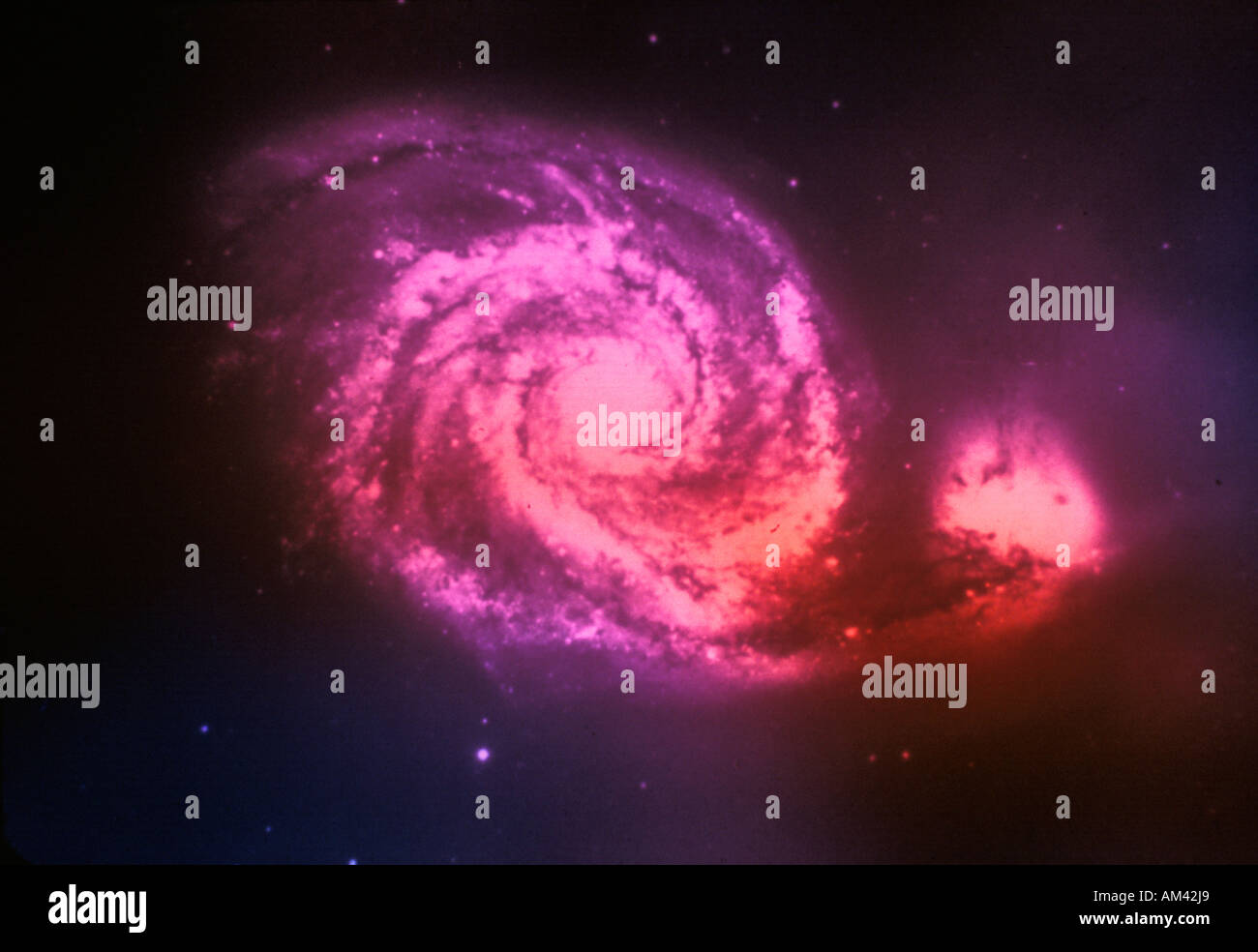 Whirlpool Galaxy M51 in the constellation Canes Venatici Stock Photo ...