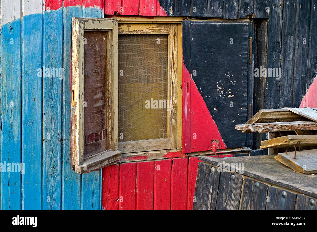 colourful wooden cabin Stock Photo - Alamy