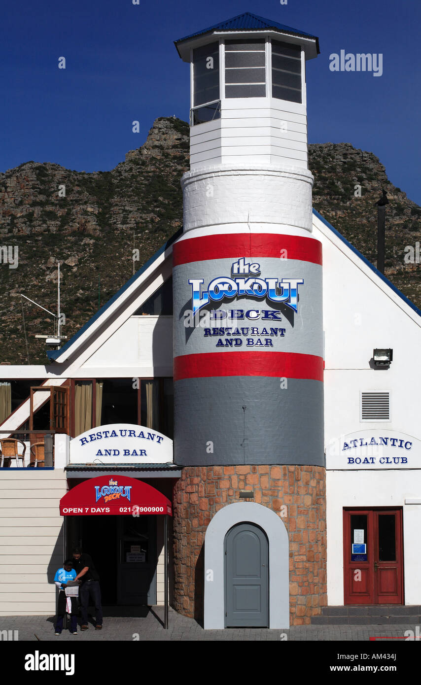 South Africa, Cape Town, Hout Bay, harbour, The Lookout Deck restaurant ...