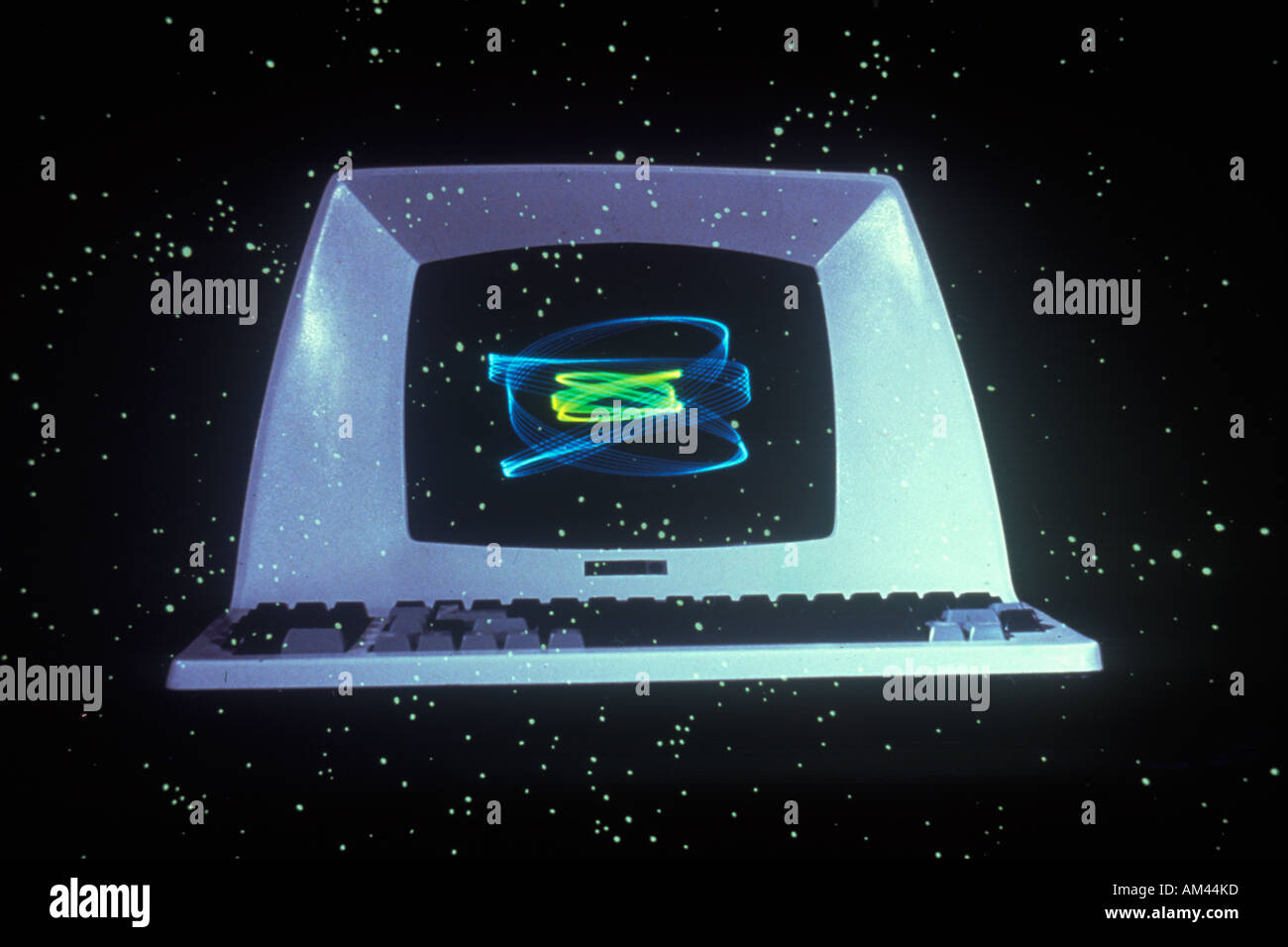 Space special effects composite of computer in space Stock Photo - Alamy