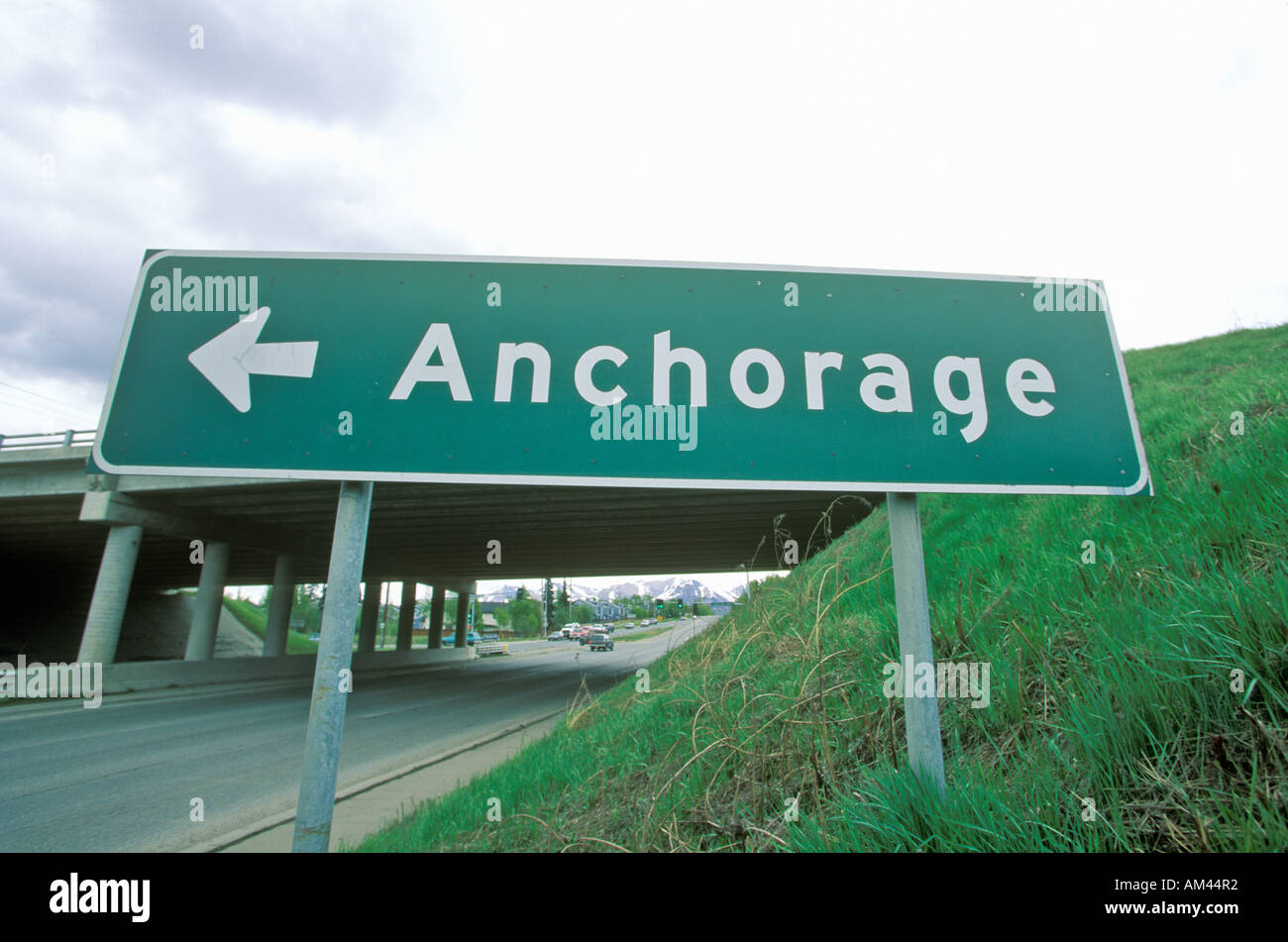 Anchorage sign along highway hi-res stock photography and images - Alamy