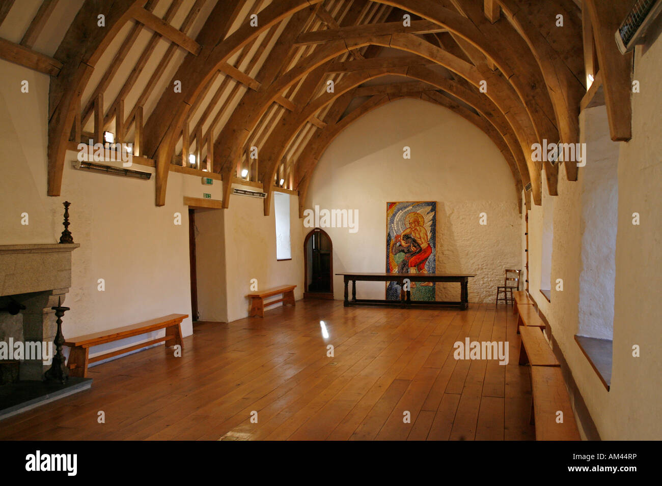 Reconstructed Guest Hall Buckfast Abbey Devon England UK Stock Photo ...