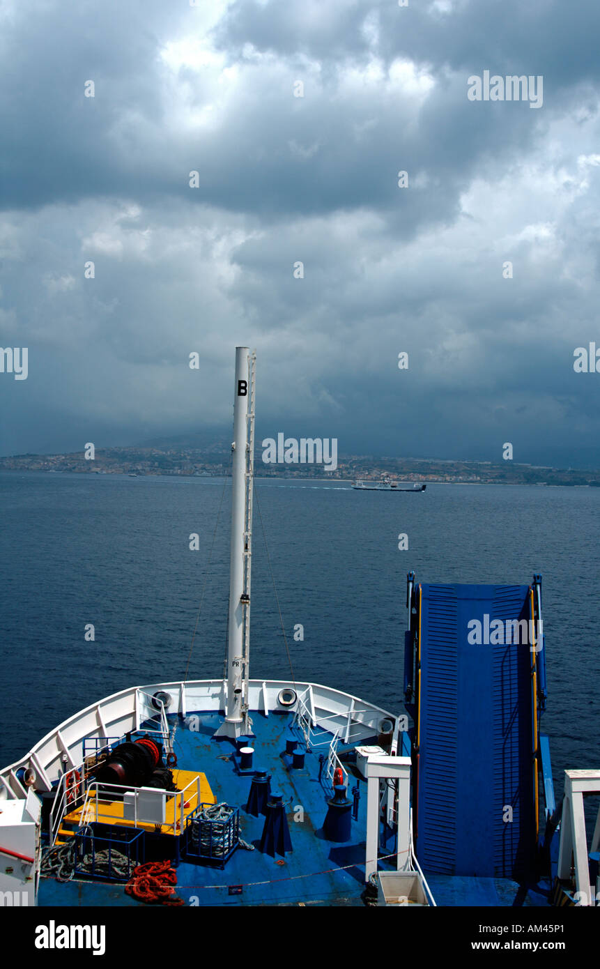 A ferry crossing the straits of Messina Stock Photo - Alamy