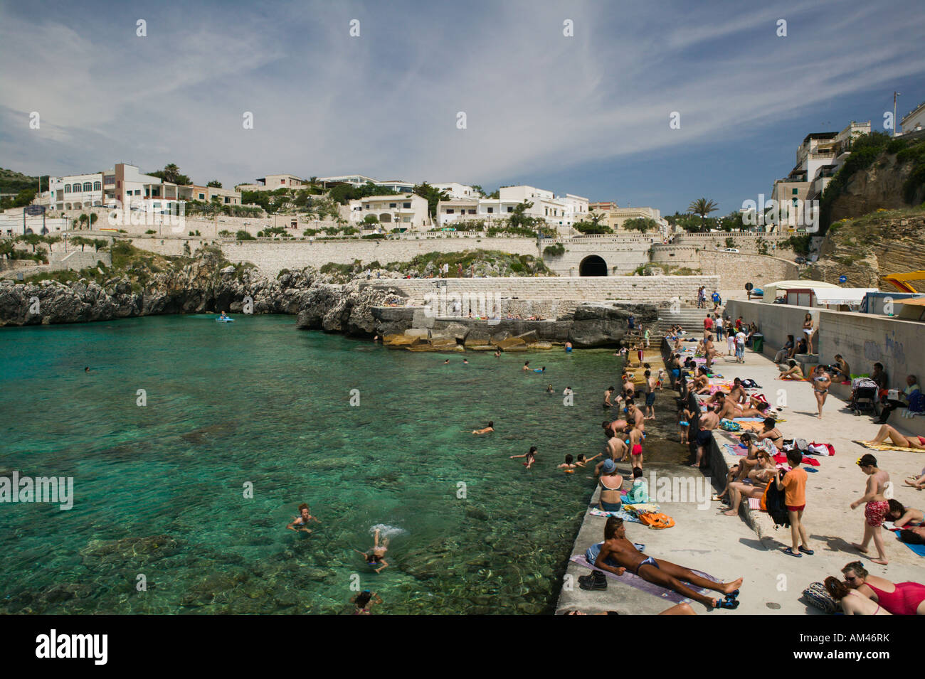 Italy, Puglia, Castro Marina, Resort Town Beach Stock Photo - Alamy