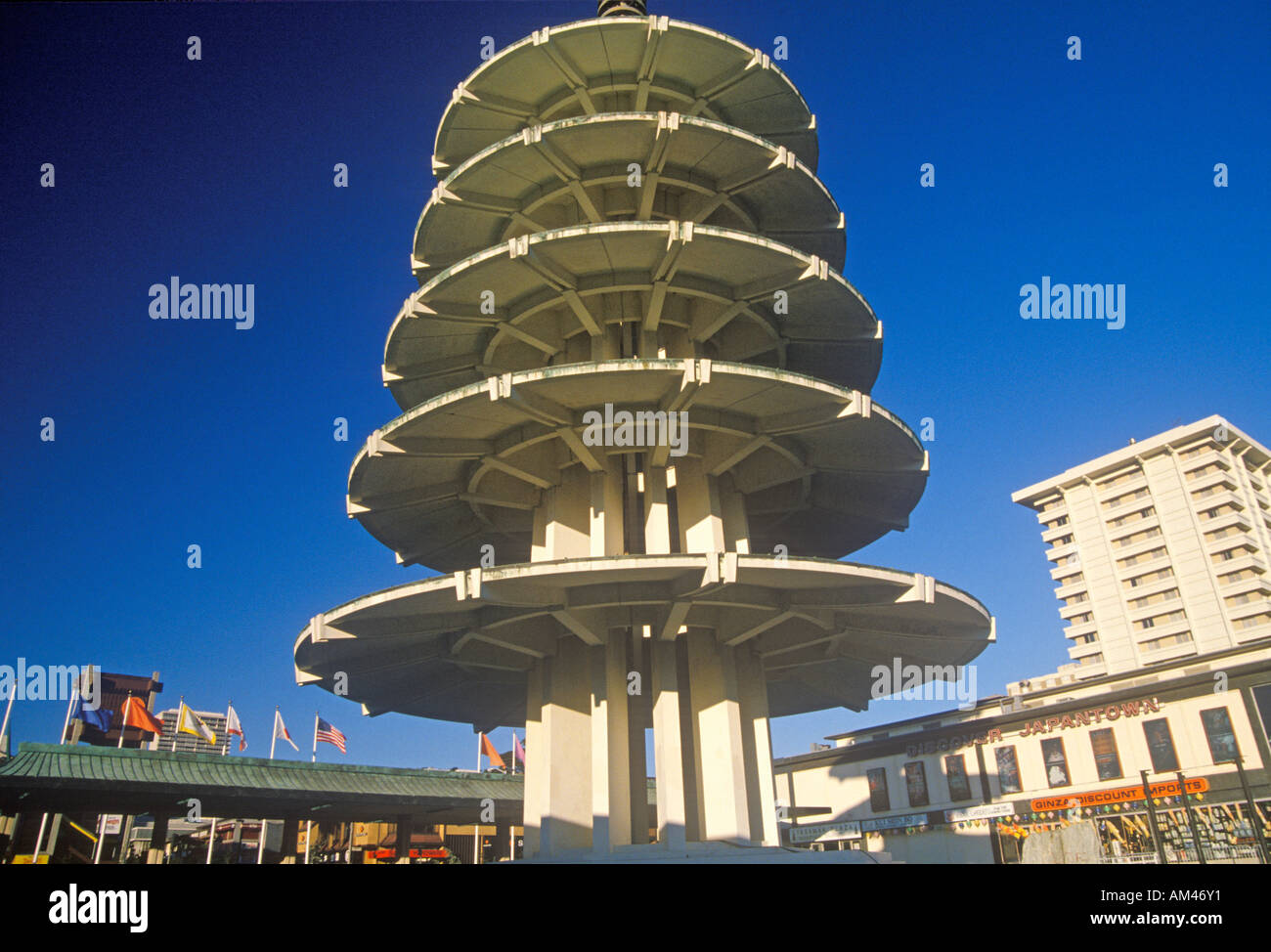 Modern pagoda in Japantown San Francisco California Stock Photo - Alamy