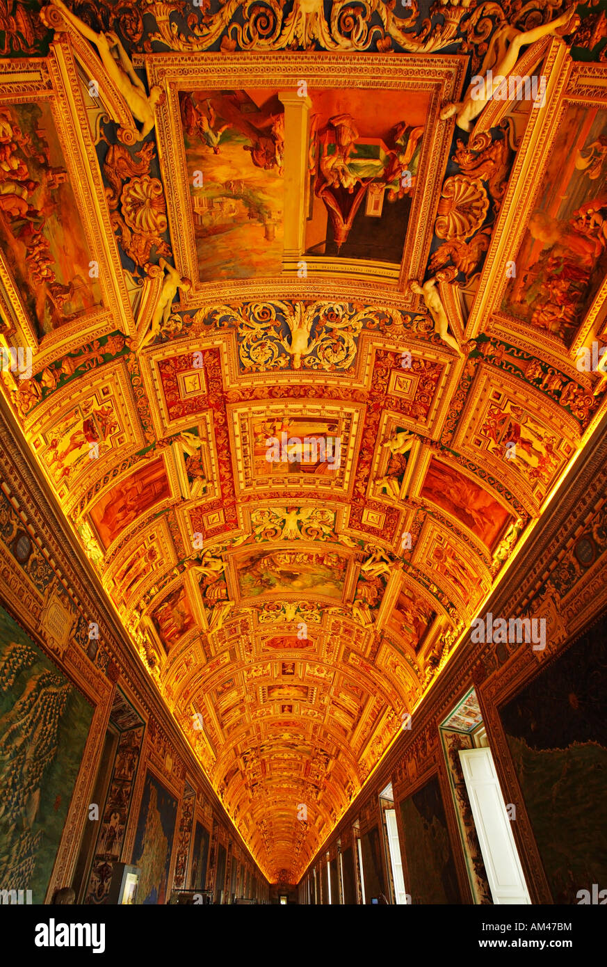 Vatican museum inside ornate painted ceiling hi-res stock photography ...