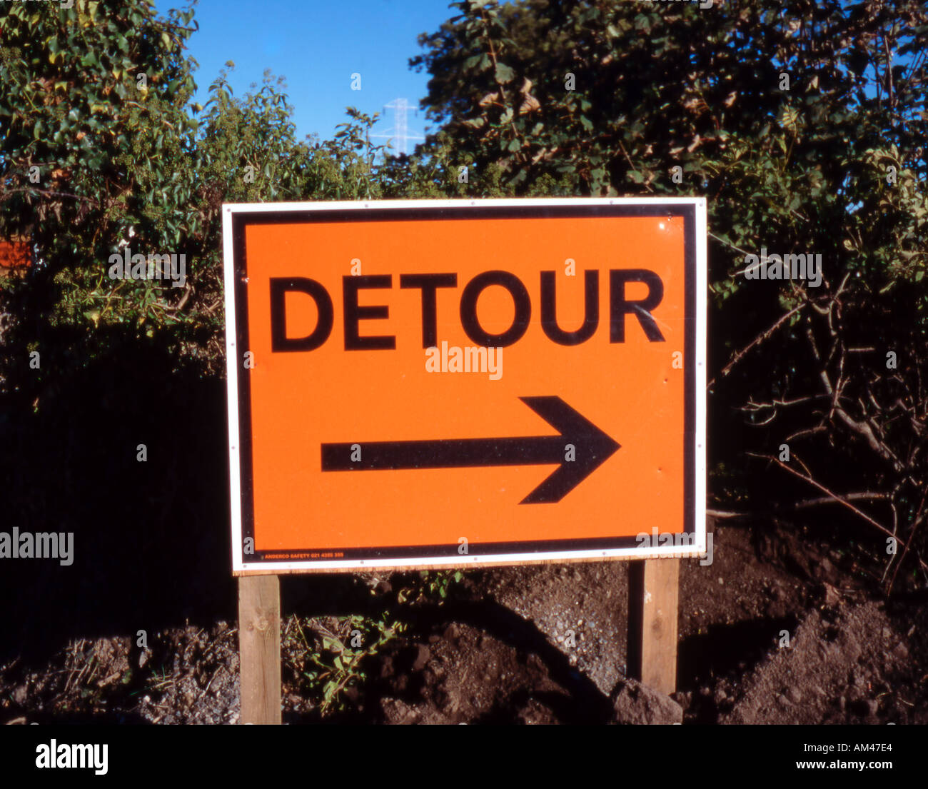Roadside detour sign Stock Photo - Alamy