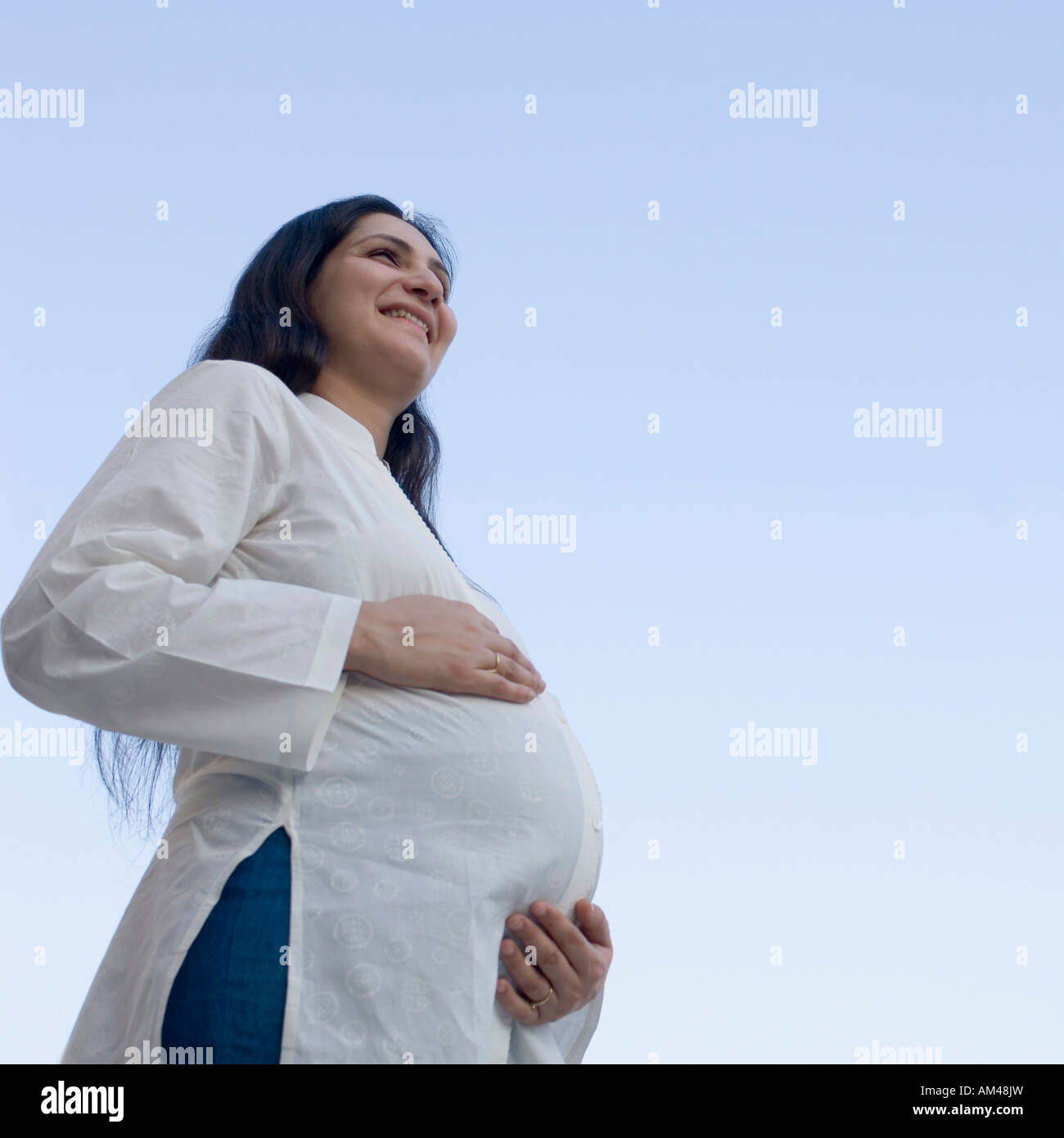 Excited pregnant black woman hi-res stock photography and images - Alamy