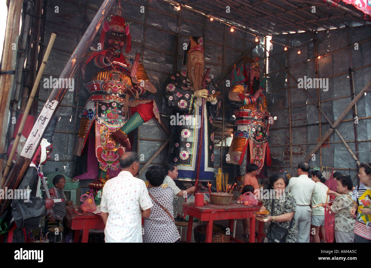 Big paper warrior dolls prepared for the Bun Festival in Cheung Chau ...