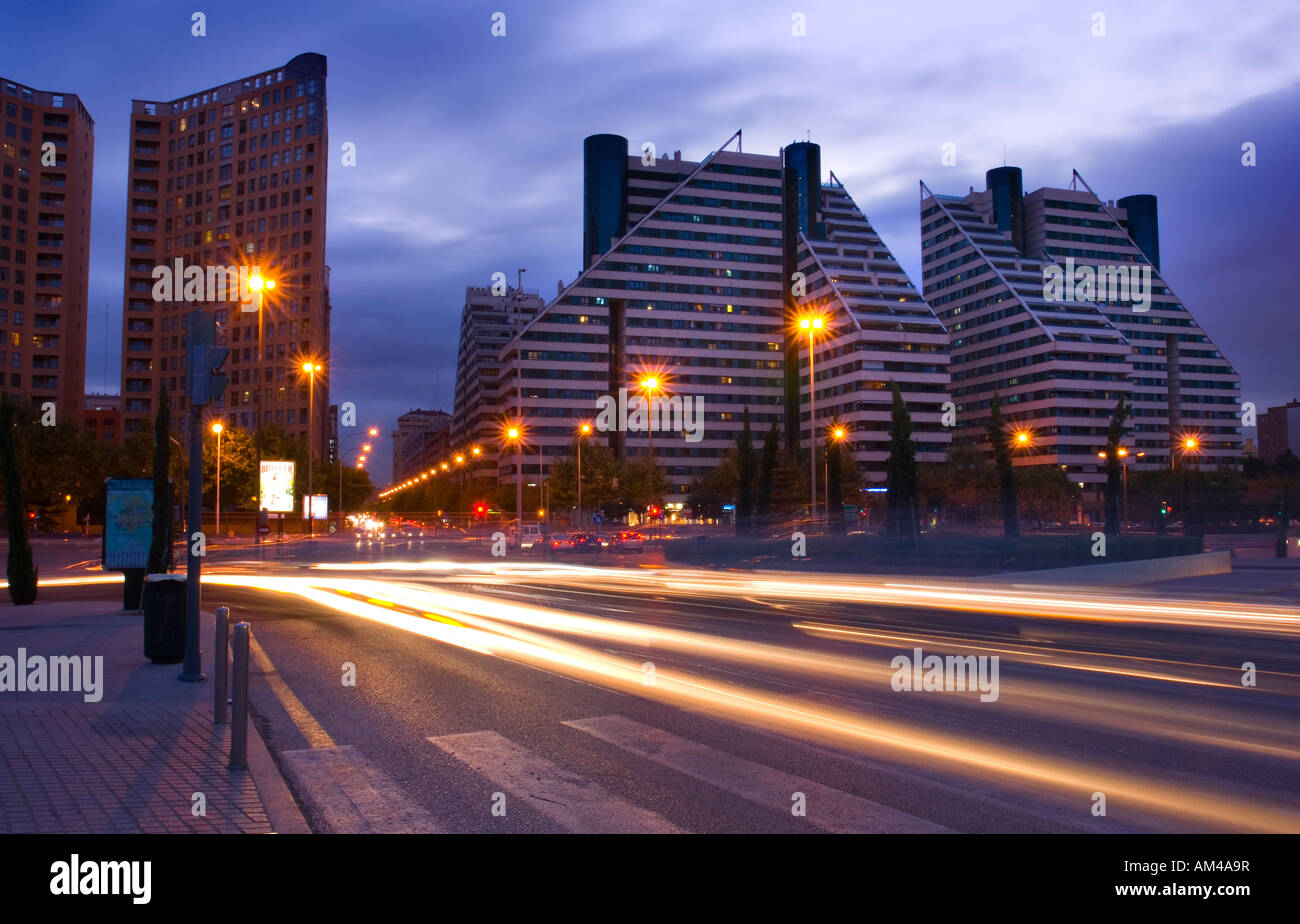 Buildings at dusk, Valencia, Spain, Mediterranean, Europe Stock Photo ...