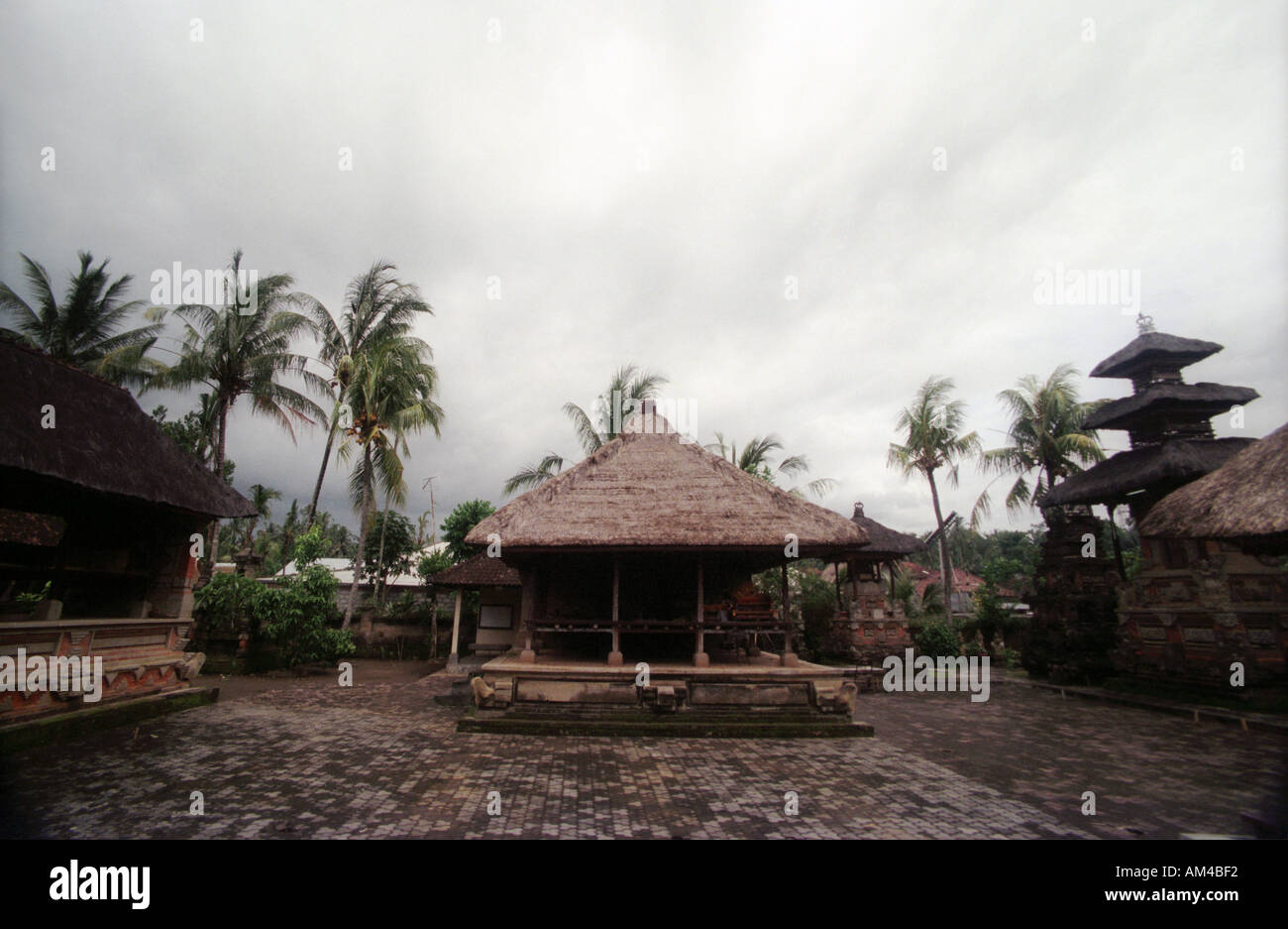 Typical architecture of ancient shrines in Bali Indonesia Stock Photo ...