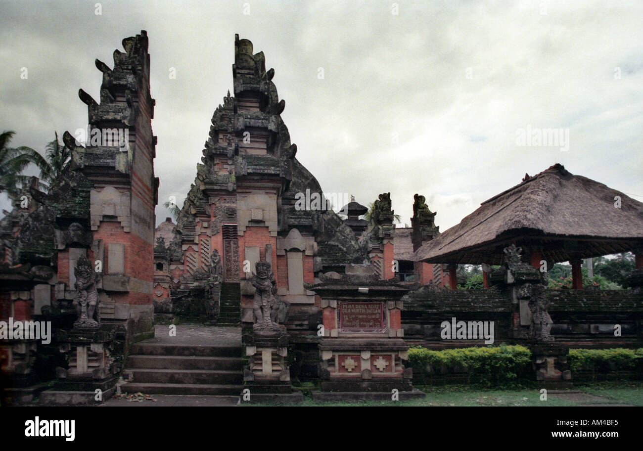 Typical architecture of ancient shrines in Bali Indonesia Stock Photo ...