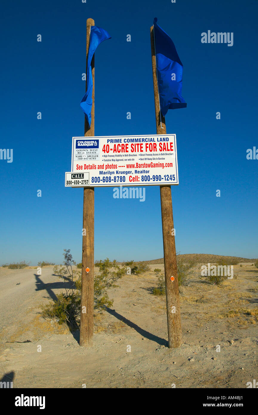 40 acres for sale sign in the desert of Southern California near ...