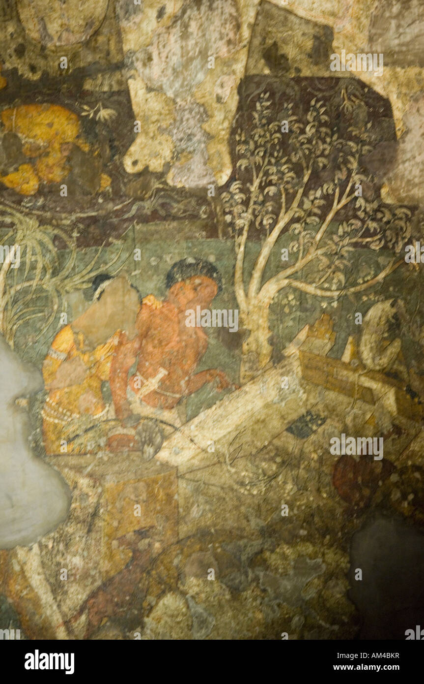 Mural on the wall of a cave, Ajanta, Maharashtra, India Stock Photo - Alamy
