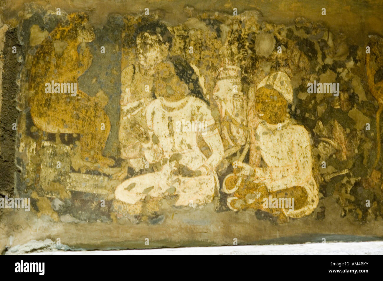 Mural on the wall of a cave, Ajanta, Maharashtra, India Stock Photo - Alamy